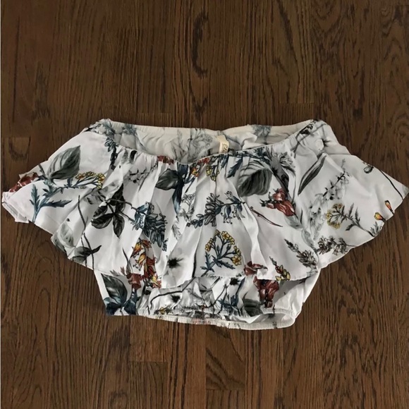 Elan | Tops | Elan Floral Print Off The Shoulder Crop Top | Poshmark